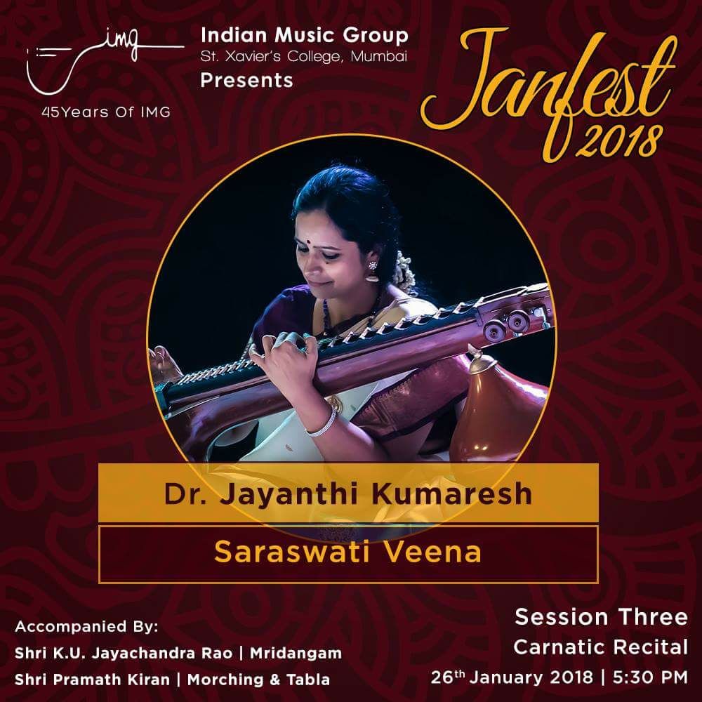Jayanthi Kumaresh | Janfest 2018 - Mumbai - St. Xavier's College ...